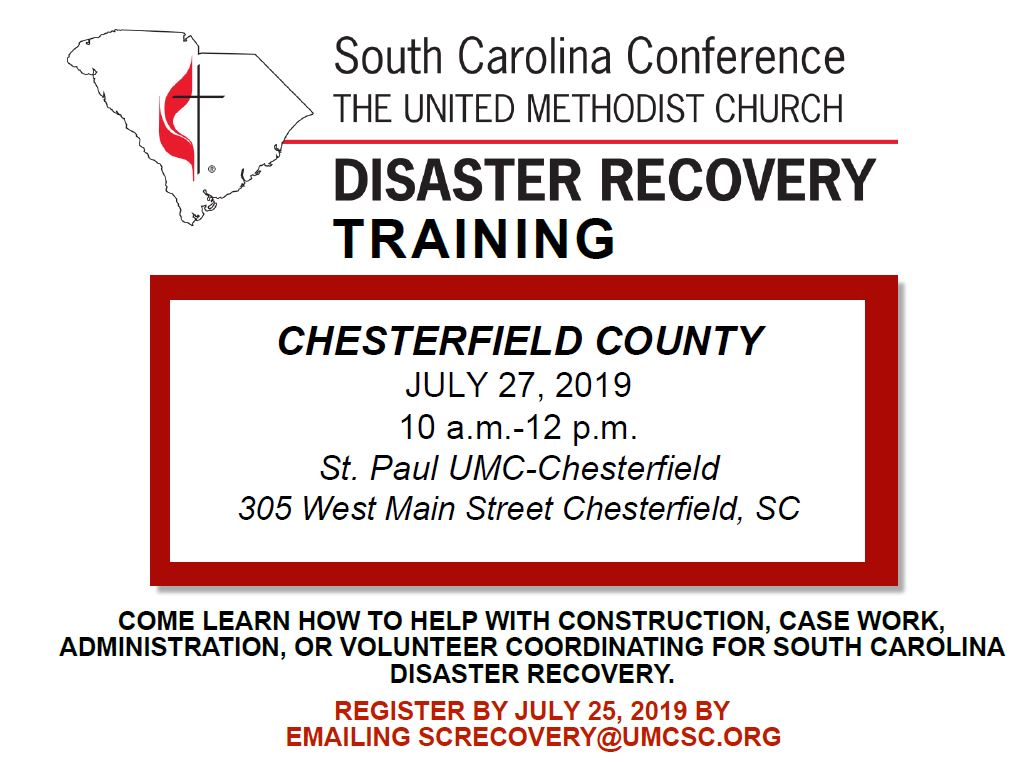 Disaster Recovery training set for July 27 in Chesterfield - South ...